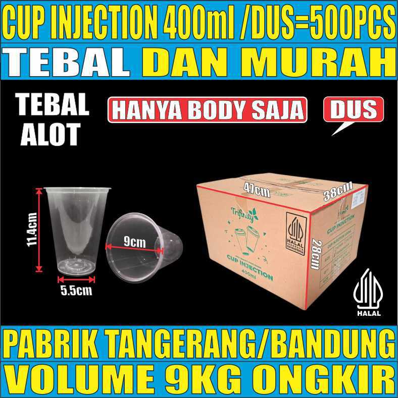 cup injection 400ml 14oz dus alot bening halal tahan panas