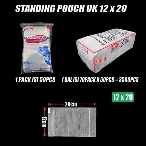 standing pouch uk 12x20 plastik kemasan berdiri seal lebar bening pack
