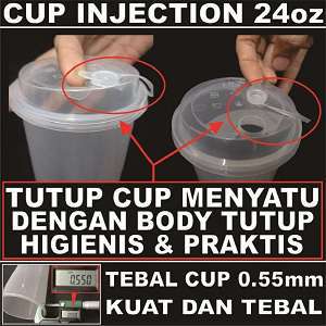cup injection transparan 700ml dus 500pcs victory
