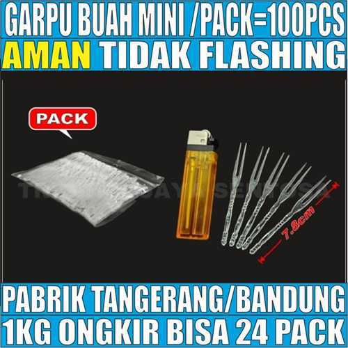 garpu buah mini kecil pack 100pcs tebal tusukan praktis murah
