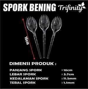 spork bening sendok garpu 2in1 trifinity tebal kuat dus 2000pcs