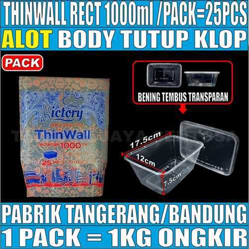 thinwall rect 1000ml pack victory | kotak makan porsi besar | food ...